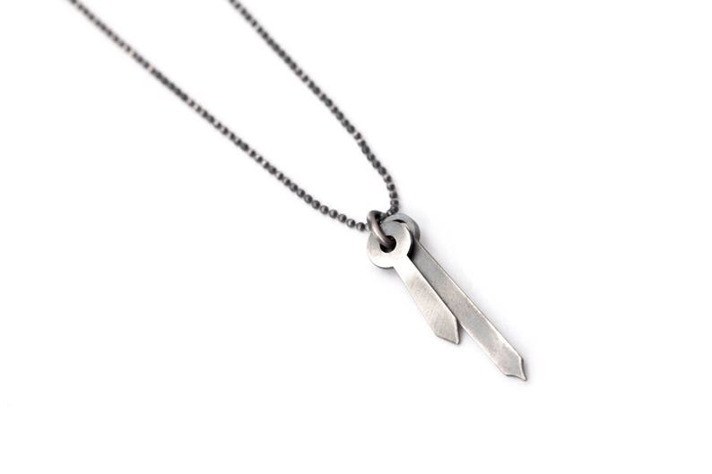 Key Pendant Necklace Silver for Men with Two Key Charms | Etsy