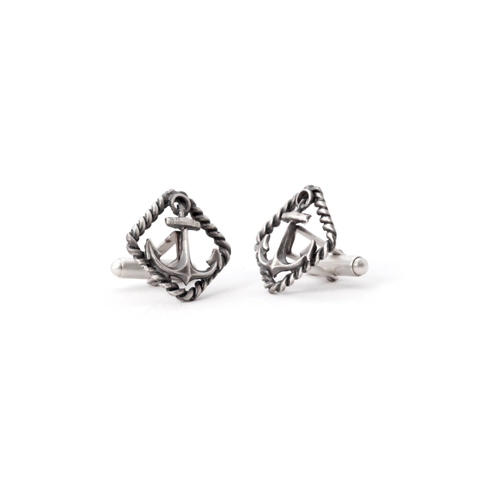 Fathers Day Gift Nautical Cufflinks Sterling Silver Anchor - Etsy Israel