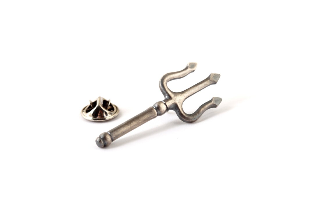 Sterling Silver Trident Pin, Men's Lapel Pin, Men Suit Pin, Trident ...