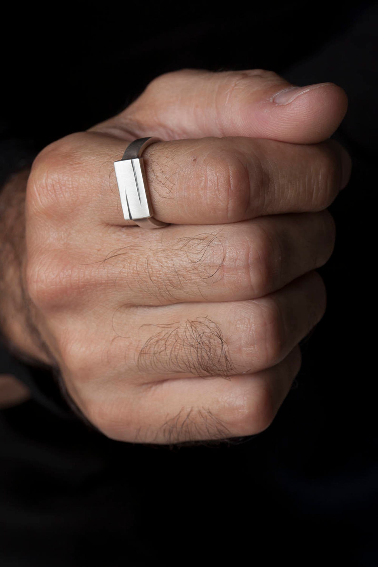 Engraved Silver Ring for Men Solid Sterling Silver Ring - Etsy