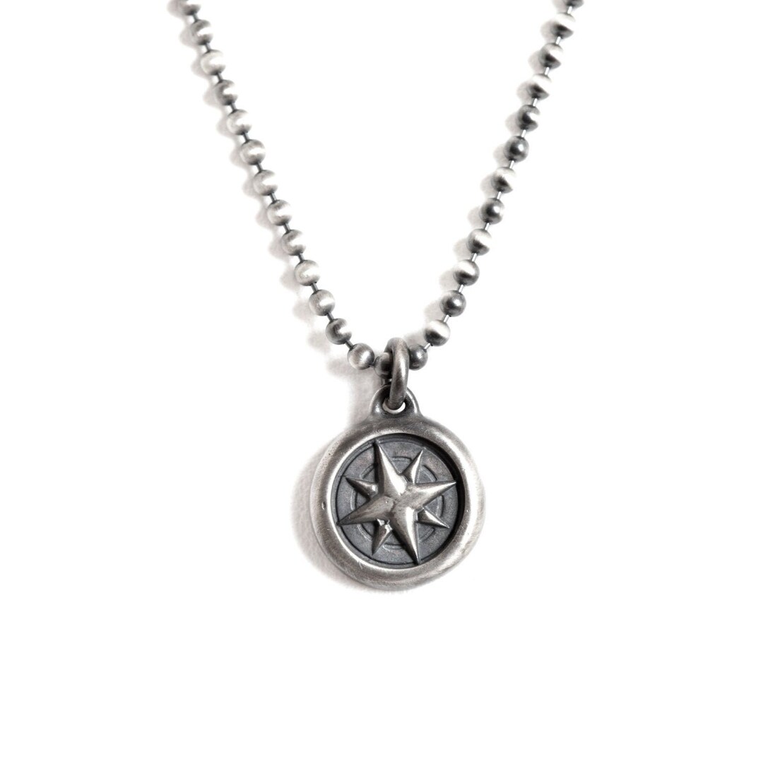 Engravable Sterling Silver Compass Necklace - Nautical Pendant - Etsy