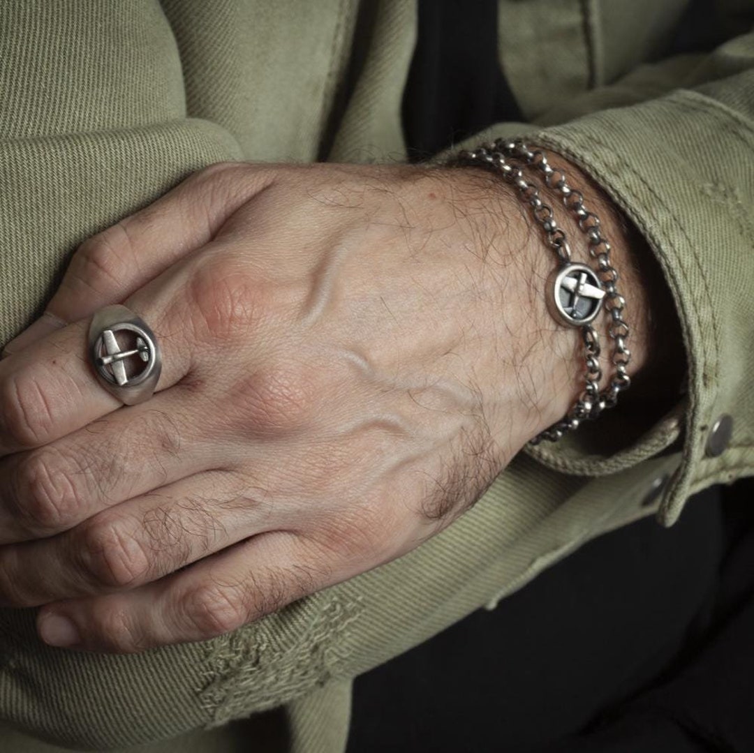 Airplane Bracelet for Men, Sterling Silver Chain Bracelet Men, Airplane ...