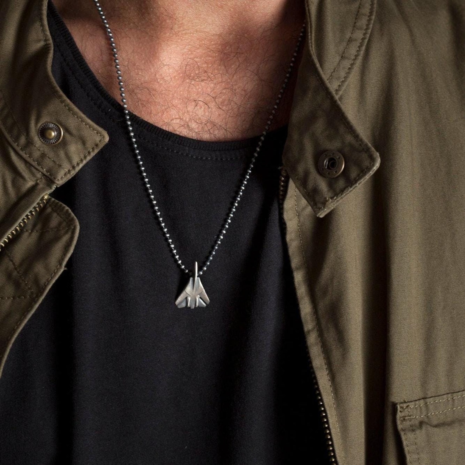 Sterling Silver F-14 Tomcat Fighter Jet Pendant Necklace, Realistic ...