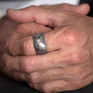 Unique Mens Ring Handmade Silver X Ring in Solid Sterling - Etsy Israel