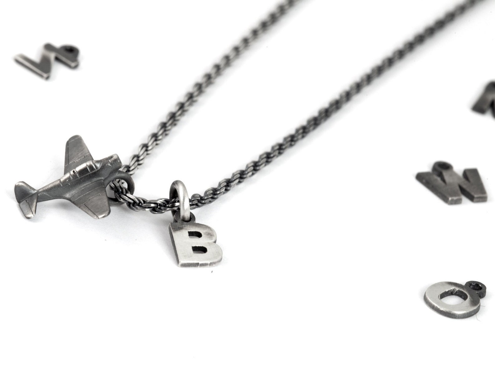 Sterling Silver F-14 Tomcat Fighter Jet Pendant Necklace, Realistic ...