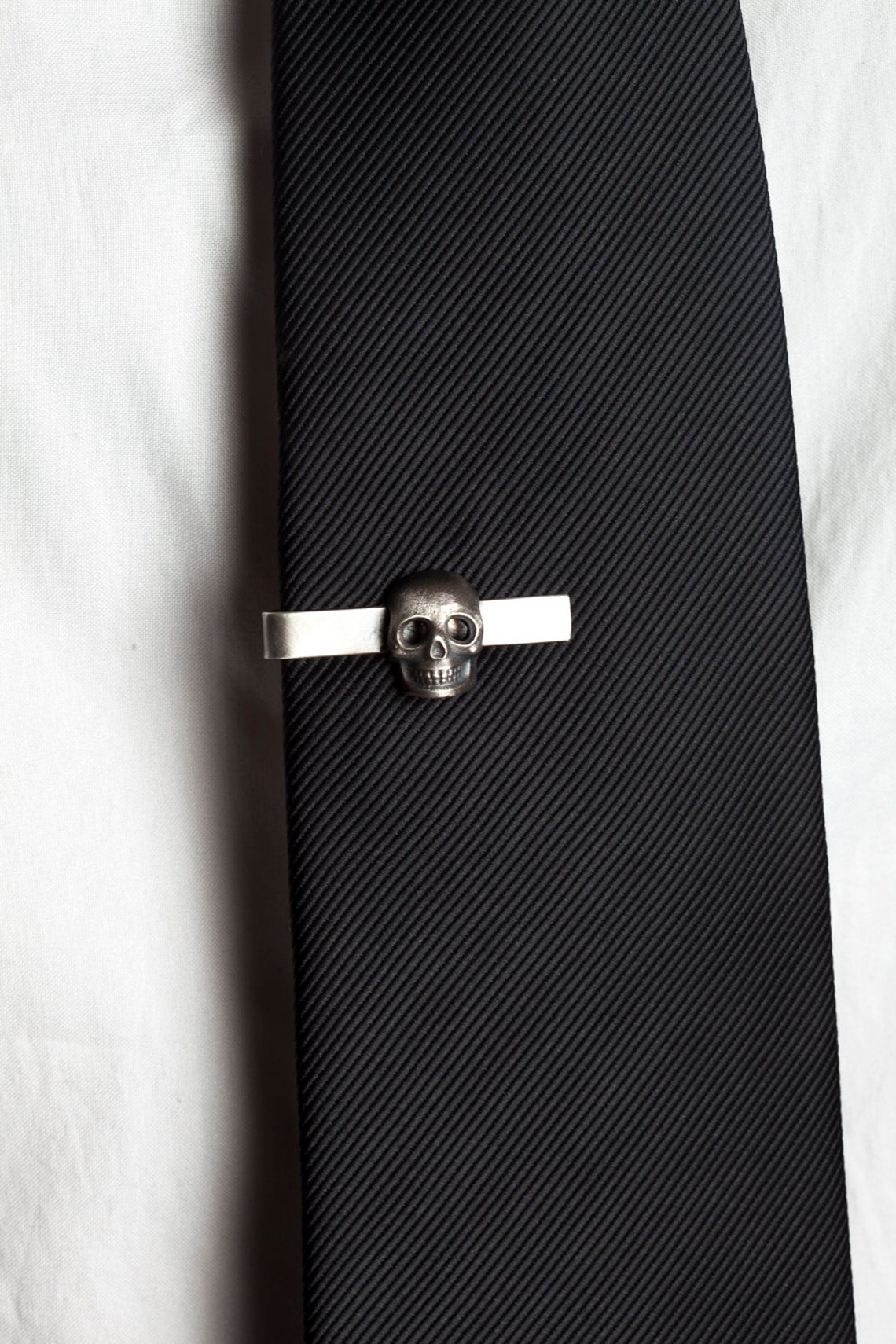Sterling Silver Skull Tie Bar Skull Tie Clip Steampunk Tie - Etsy