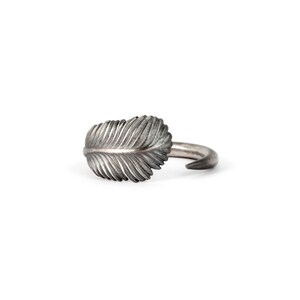 Sterling Silver Feather Ring for Men: Oxidized Handmade Jewelry - Etsy