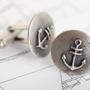 Anchor Father's Day Gift Cuff Links Nautical Cufflinks - Etsy Israel