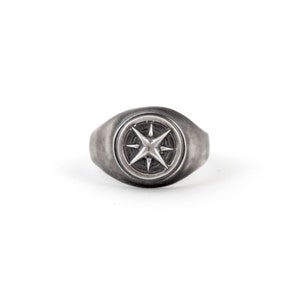 Nautical Compass Ring for Men, 925 Sterling Silver Compass Ring, Small ...