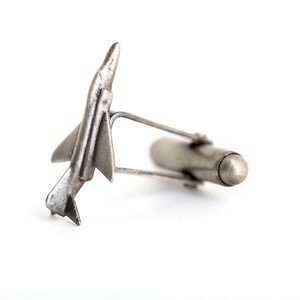 Handmade Airplane Cufflinks,men Airplane Jewelry,silver Jet Cufflinks ...