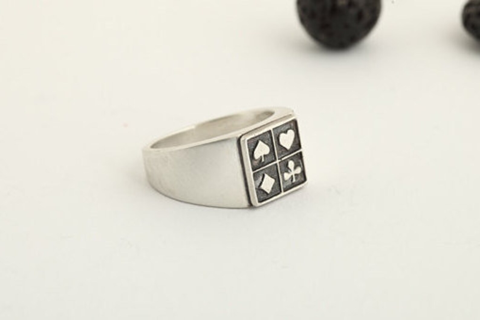 Personalized Mens Poker Ringmens Ring Silver Signet Poker - Etsy