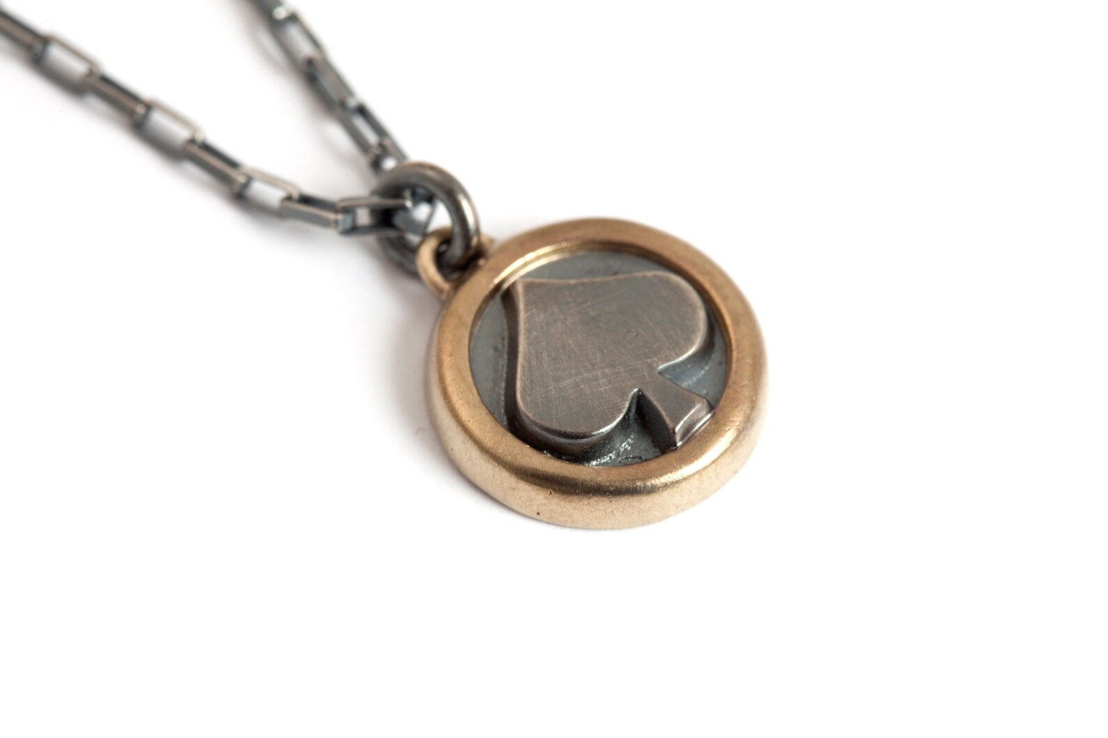 Spade Necklace Sterling Silver Spade Pendant Necklace in 14K - Etsy