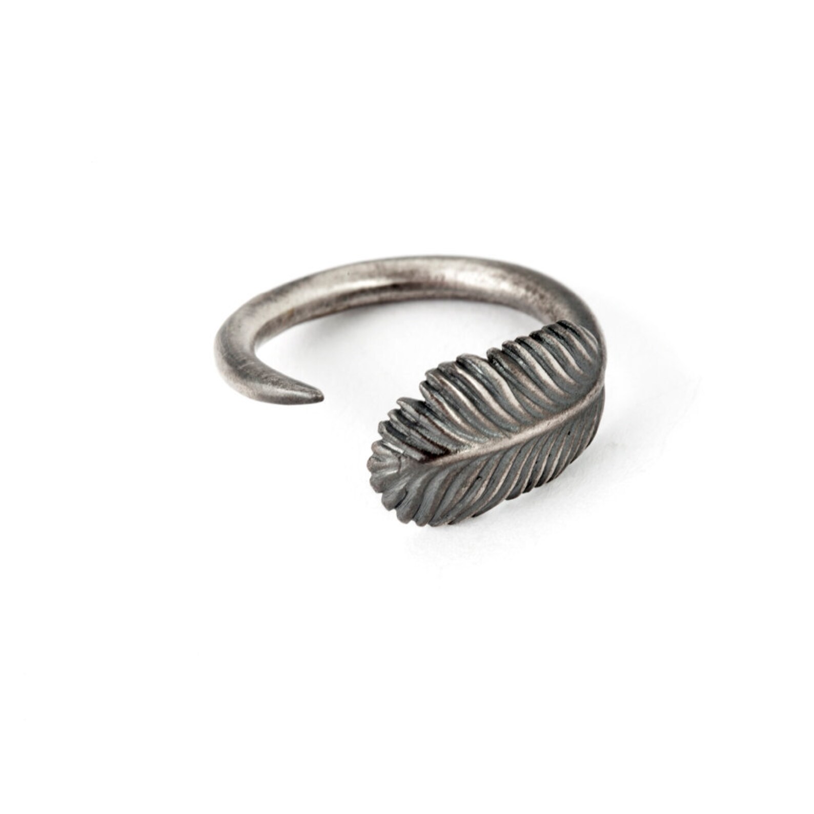 Sterling Silver Feather Ring for Men: Oxidized Handmade Jewelry - Etsy