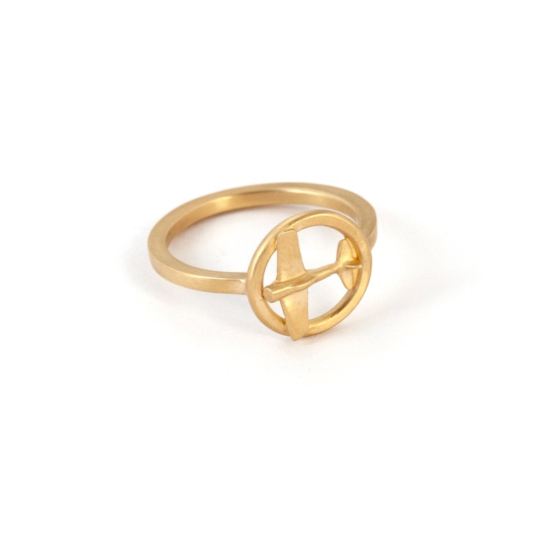 14k Gold Airplane Ring for Women Plane Ring Band Aviation - Etsy Israel