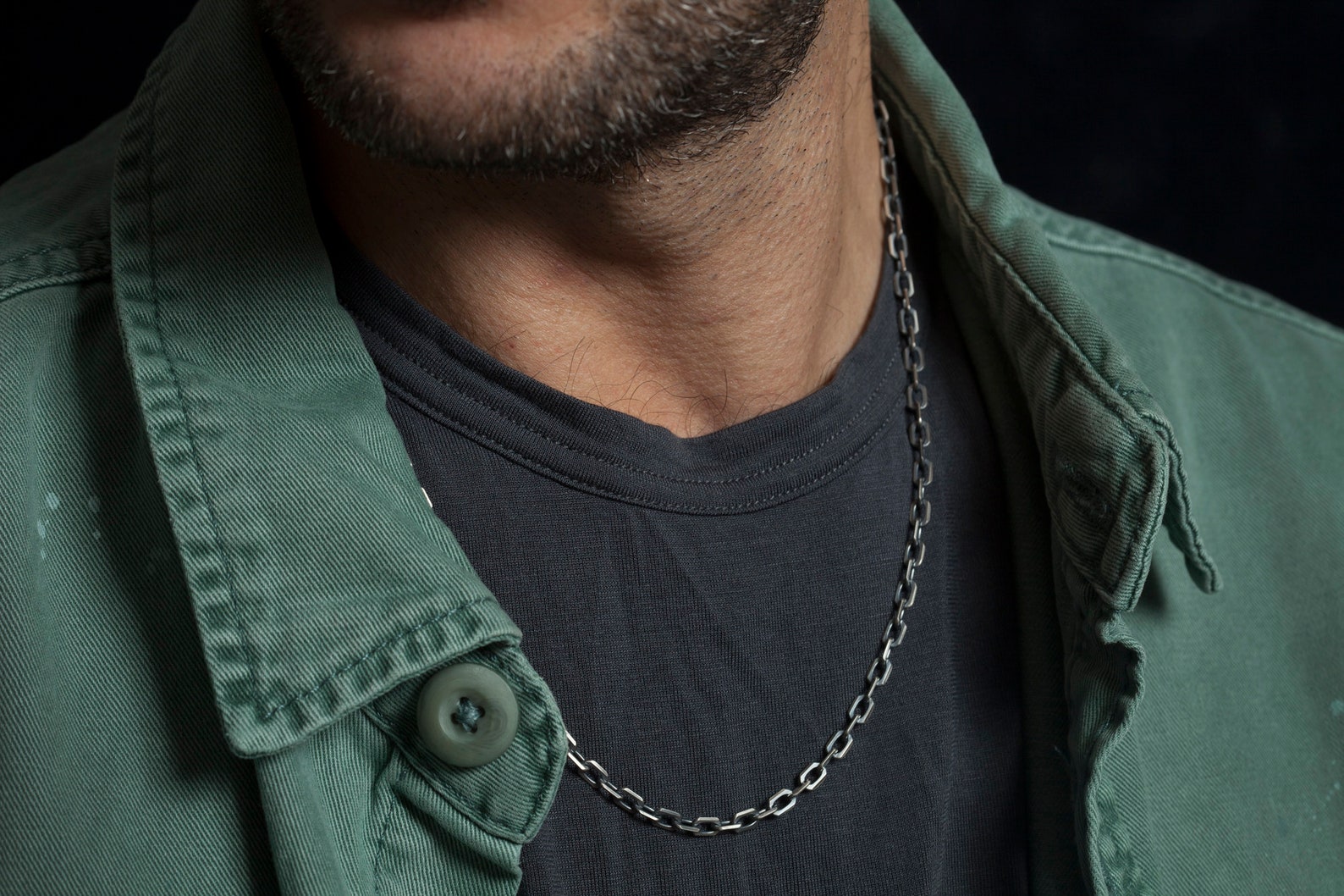 Sterling Silver Mens Chain Link Necklace Mens Paper Clip - Etsy