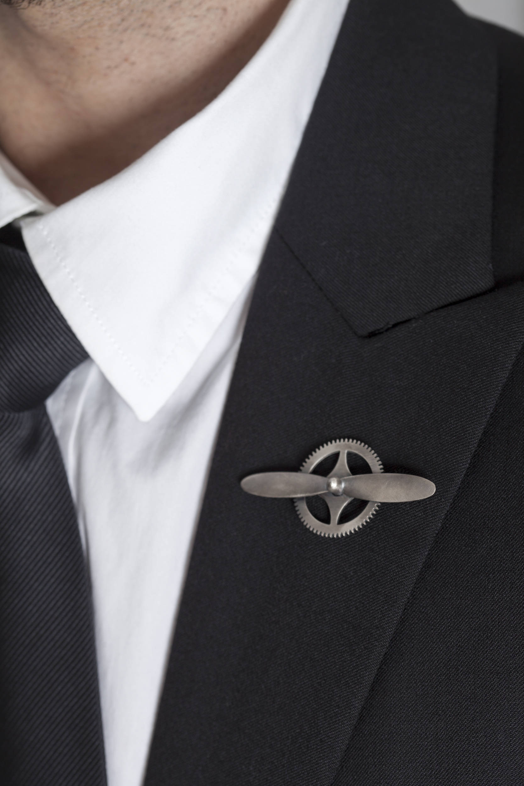Airplane Tie Pin With Airplane Propeller on Gear in Sterling - Etsy Israel