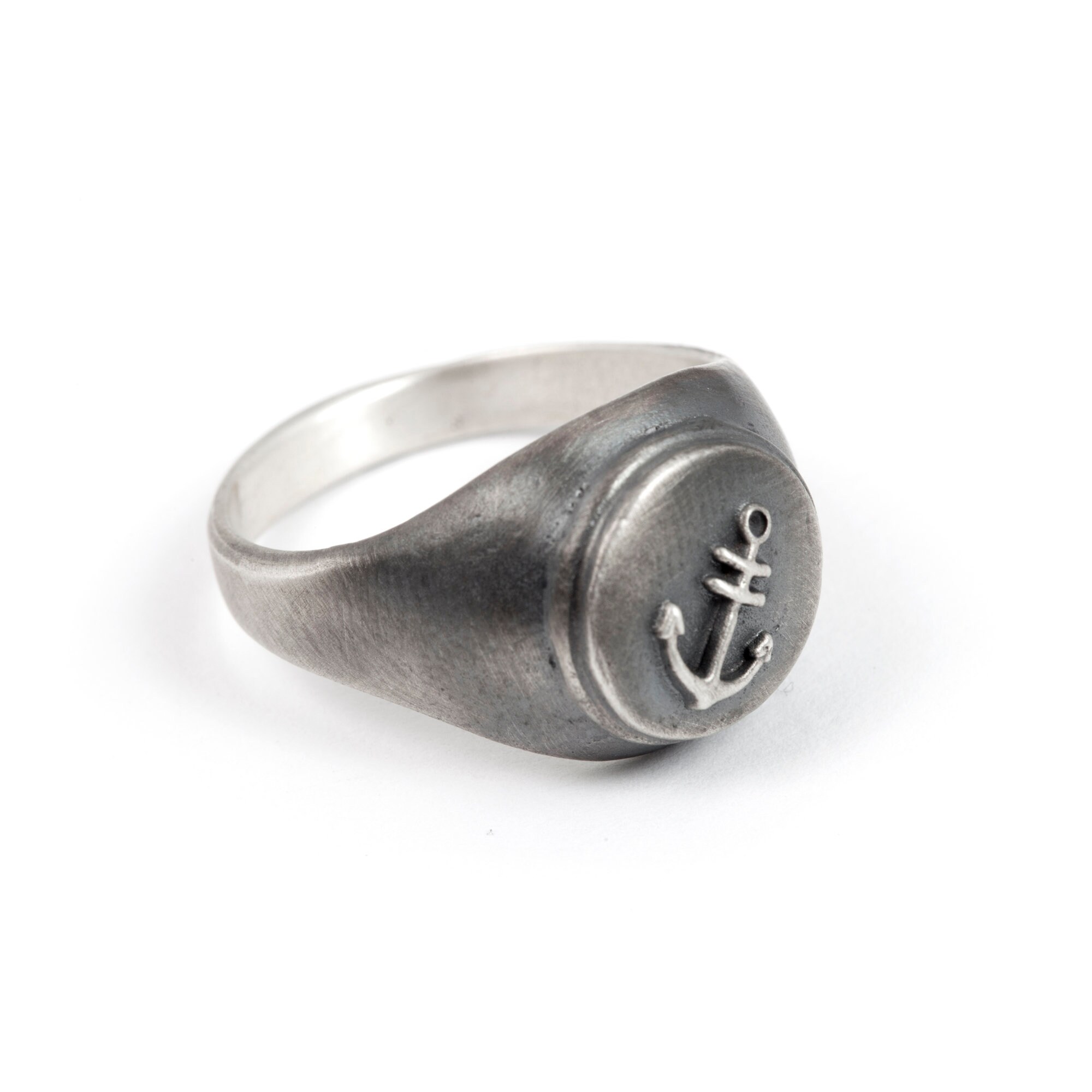 Anchor Ring Men Anchor Ring Sterling Silver Anchor Signet | Etsy