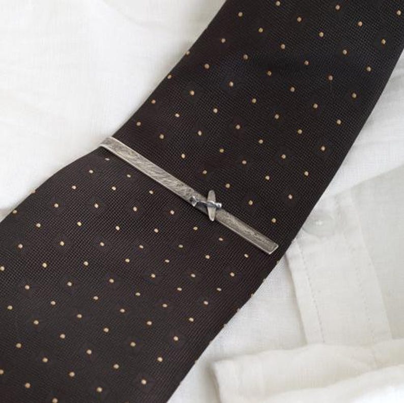 Personalized Sterling Silver Airplane Tie Clip: Aviation Gift - Etsy