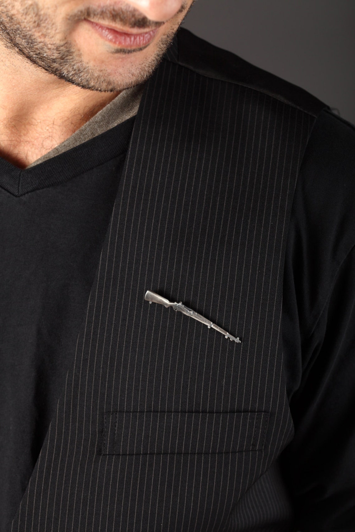 Men's Lapel Pin Rifle Lapel Pin Men Rifle Jewelry Gun - Etsy