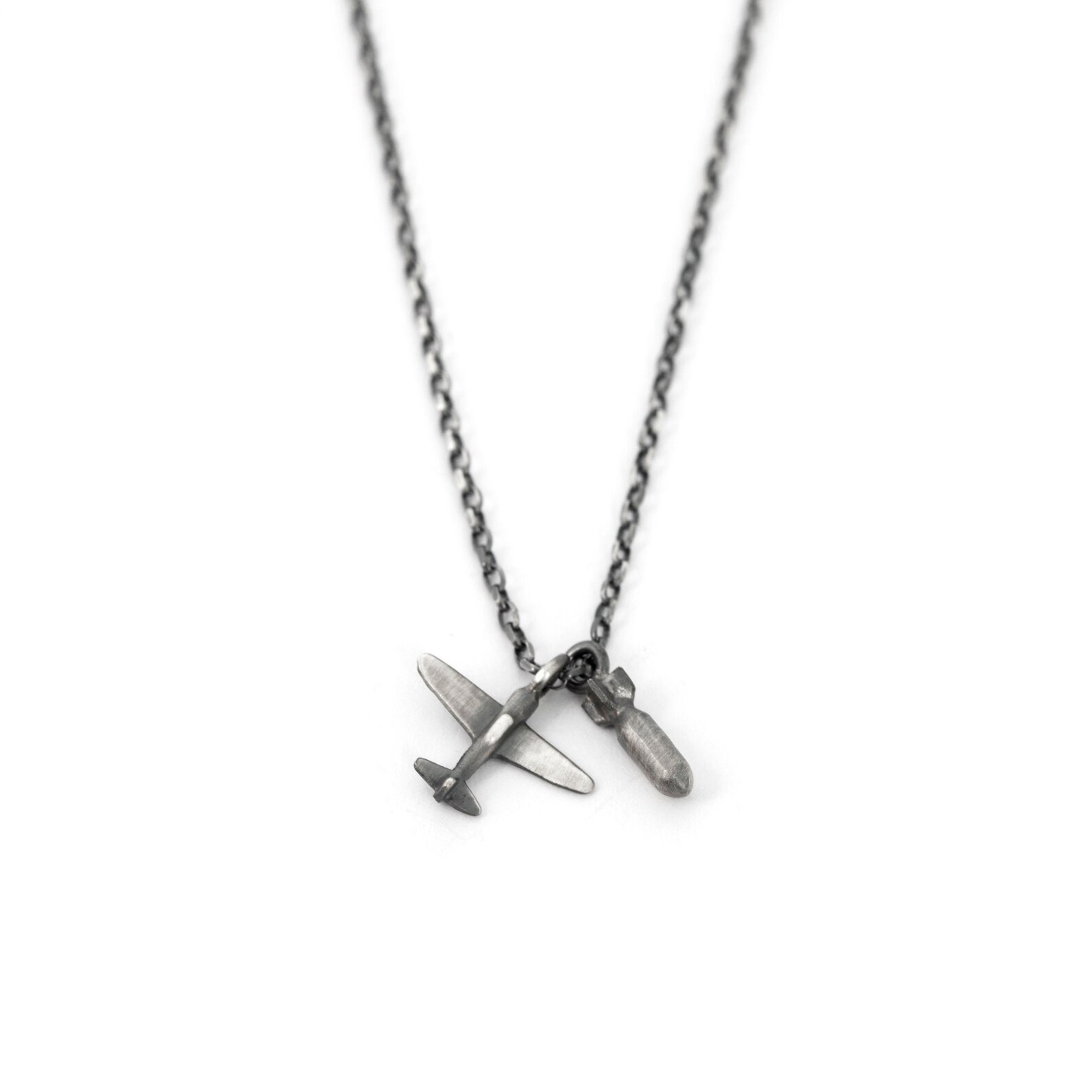 Vintage War Planes Warbird Pendant Necklace With Bomb Charm - Etsy