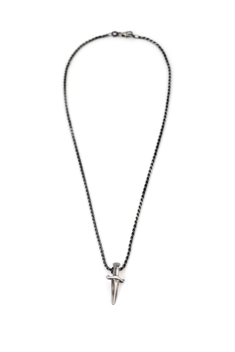Mens Dagger Pendant Necklace 925 Sterling Silver Necklace for - Etsy