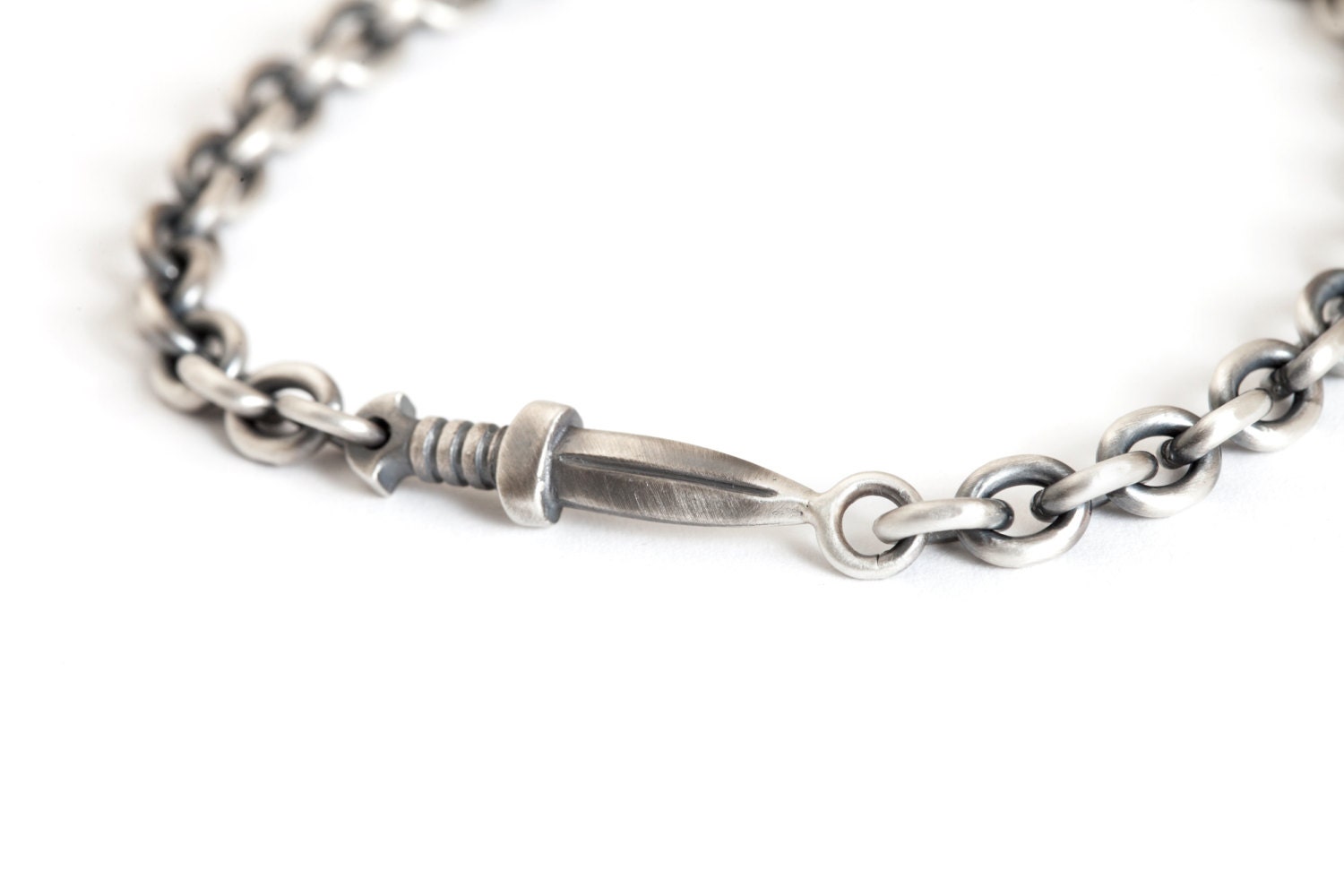 Gifts for Boyfriend Dagger Pendant Chain Link Bracelet in - Etsy Israel