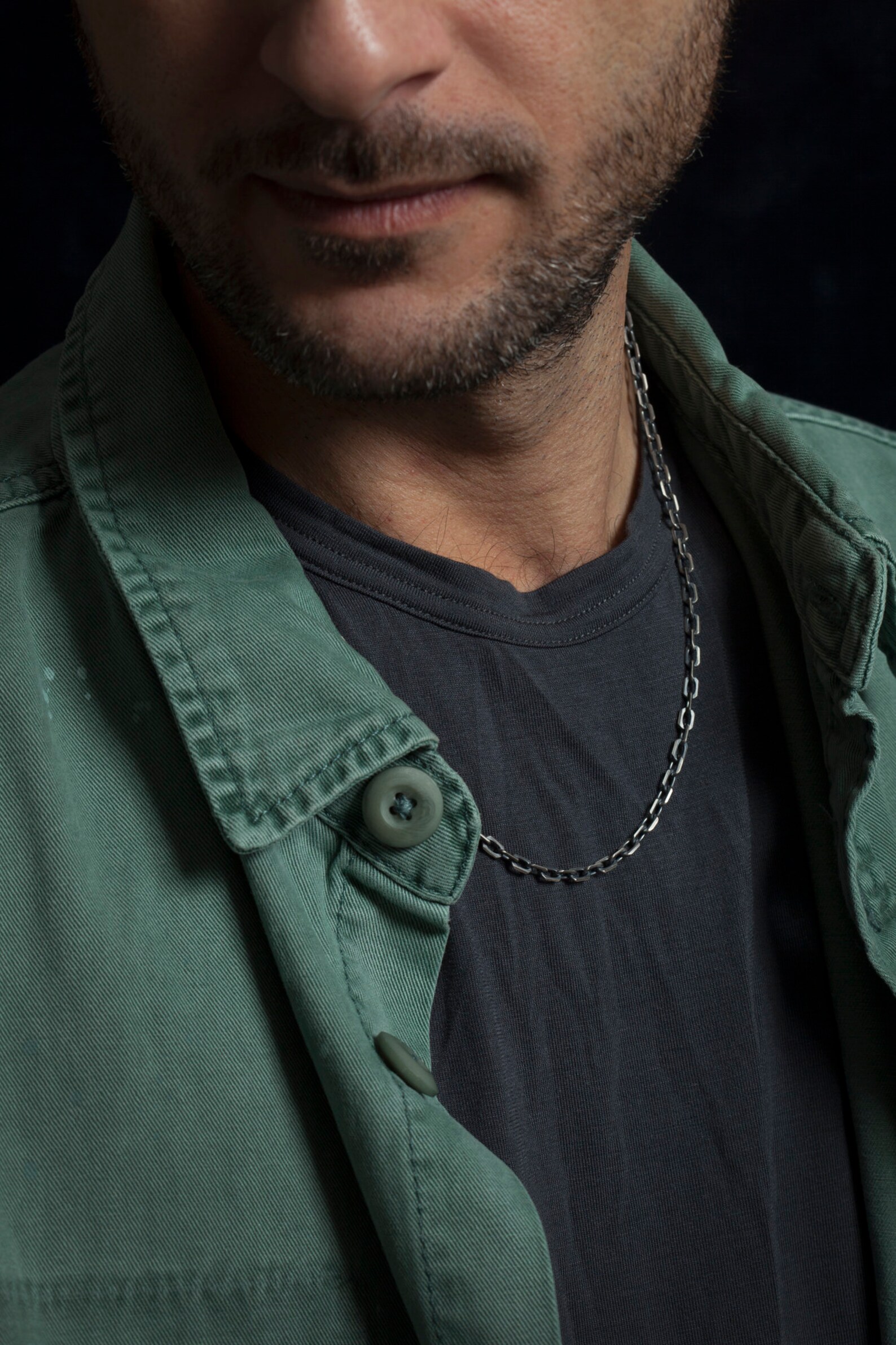 Sterling Silver Mens Chain Link Necklace Mens Paper Clip - Etsy