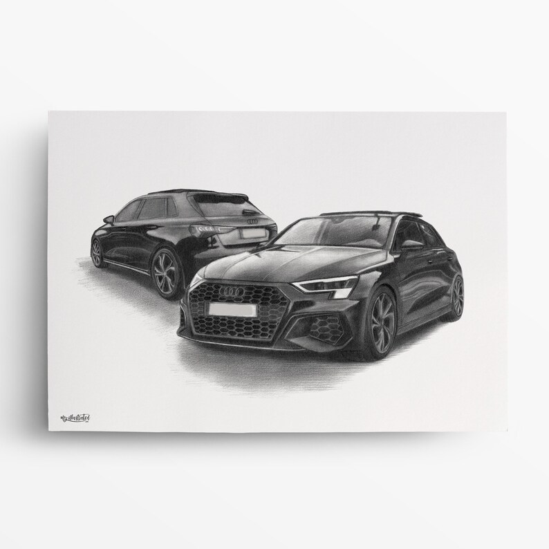 Autoportrait Drawing PENCIL Drawing of the Car Hand - Etsy