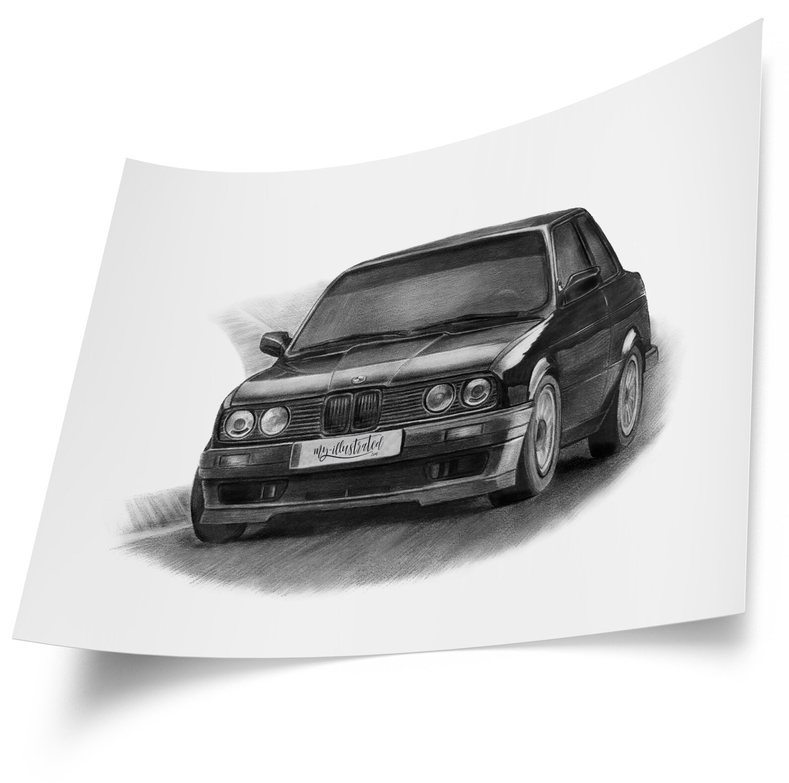 Autoportrait Drawing PENCIL Drawing of the Car Hand - Etsy