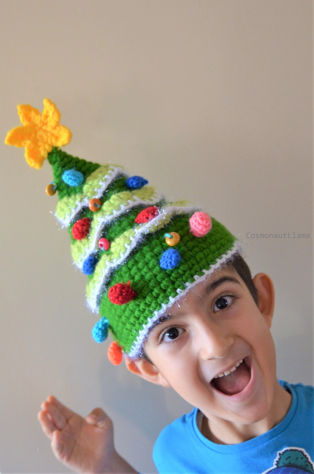 Christmas Tree Hat Pattern, Xmas Gifts for Children, Crochet Pattern ...