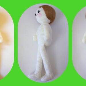 PDF Crochet Amigurumi Boy Doll Pattern 15.7" (40 Cm) Tall, Tutorial ...