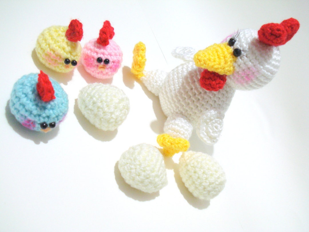 Crochet Pattern, Amigurumi Hen and Chicks Pattern, Amigurumi Animal ...