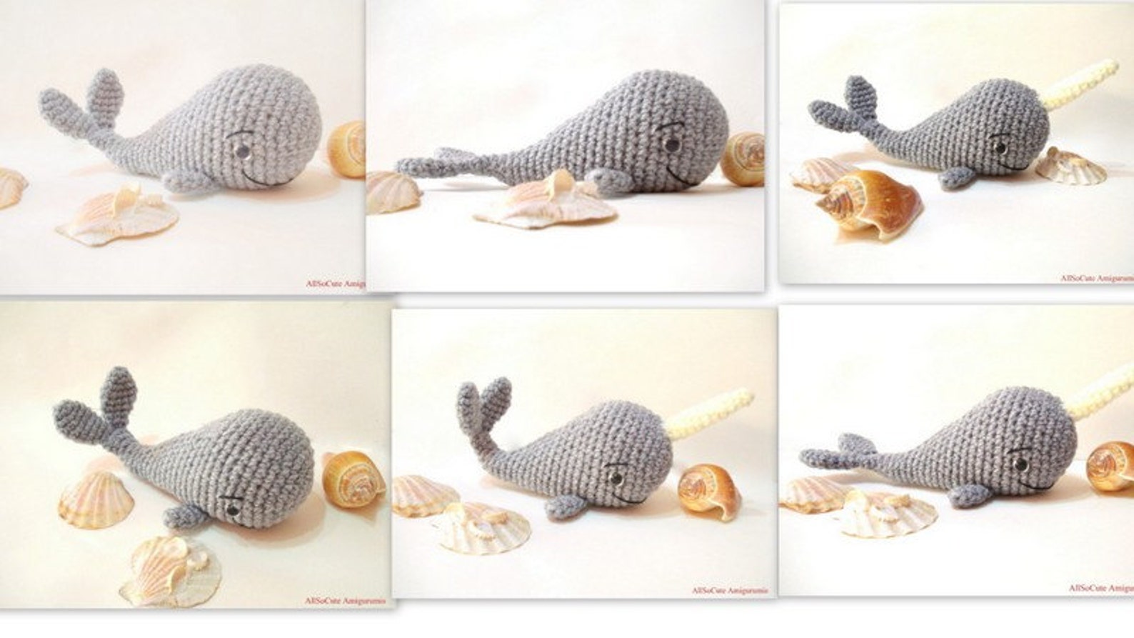 Amigurumi Whale Pattern, Crochet Sea Animal, Pdf Tutorial, Narwhal ...