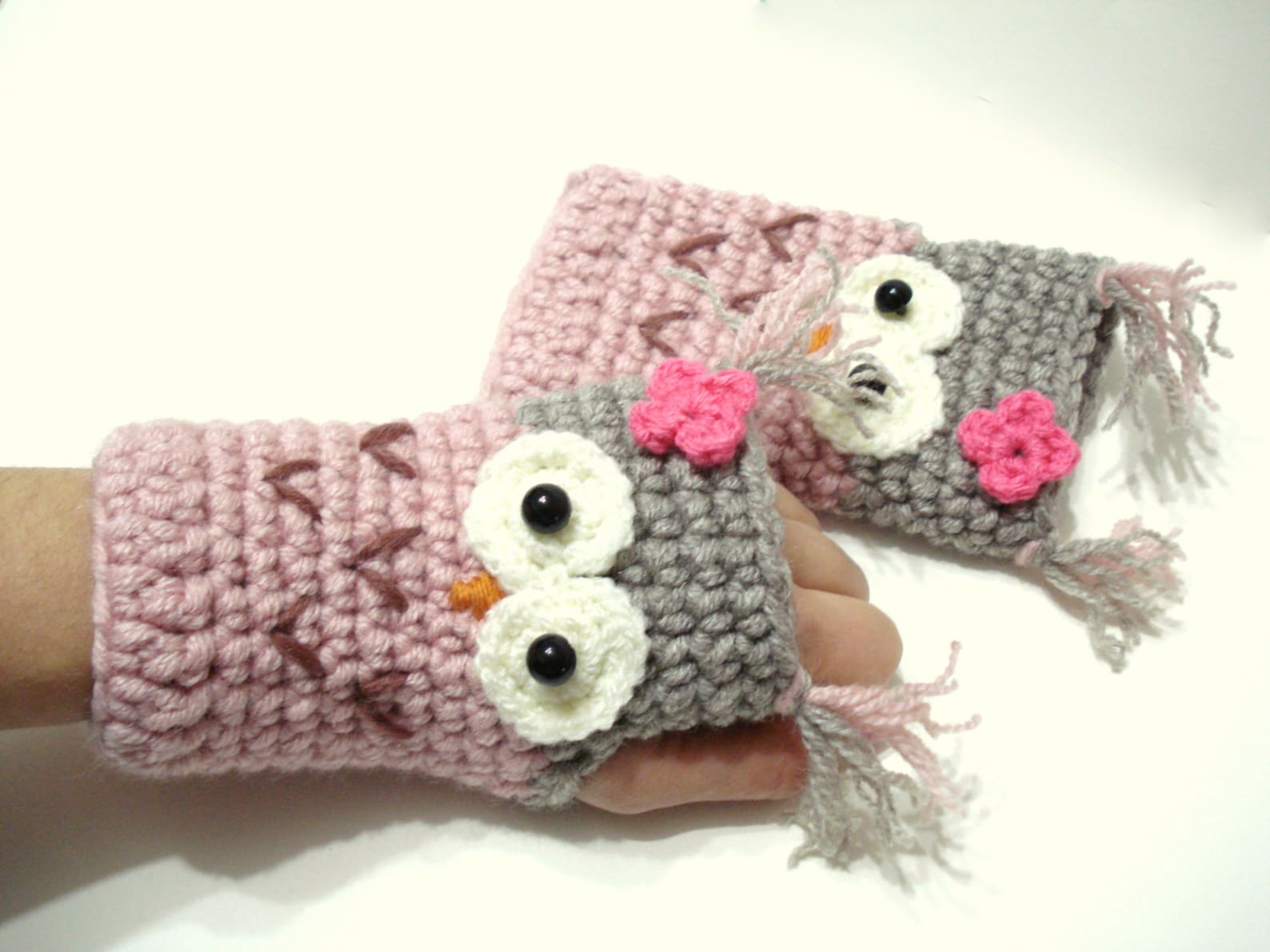 Crochet Gloves Pattern, Owl Gloves Pattern, Tutorial, Amigurumi Style ...