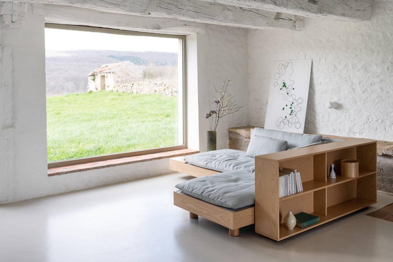 Modern Kobold Soft Chaise With Long Unit and Shelf – Multi-use Daybed ...