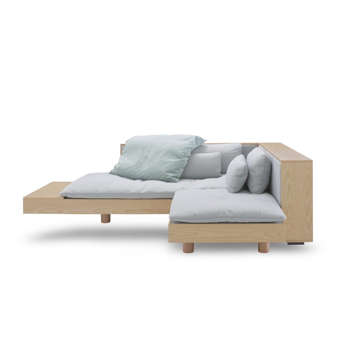 Modern Kobold Soft Chaise With Long Unit and Shelf – Multi-use Daybed ...