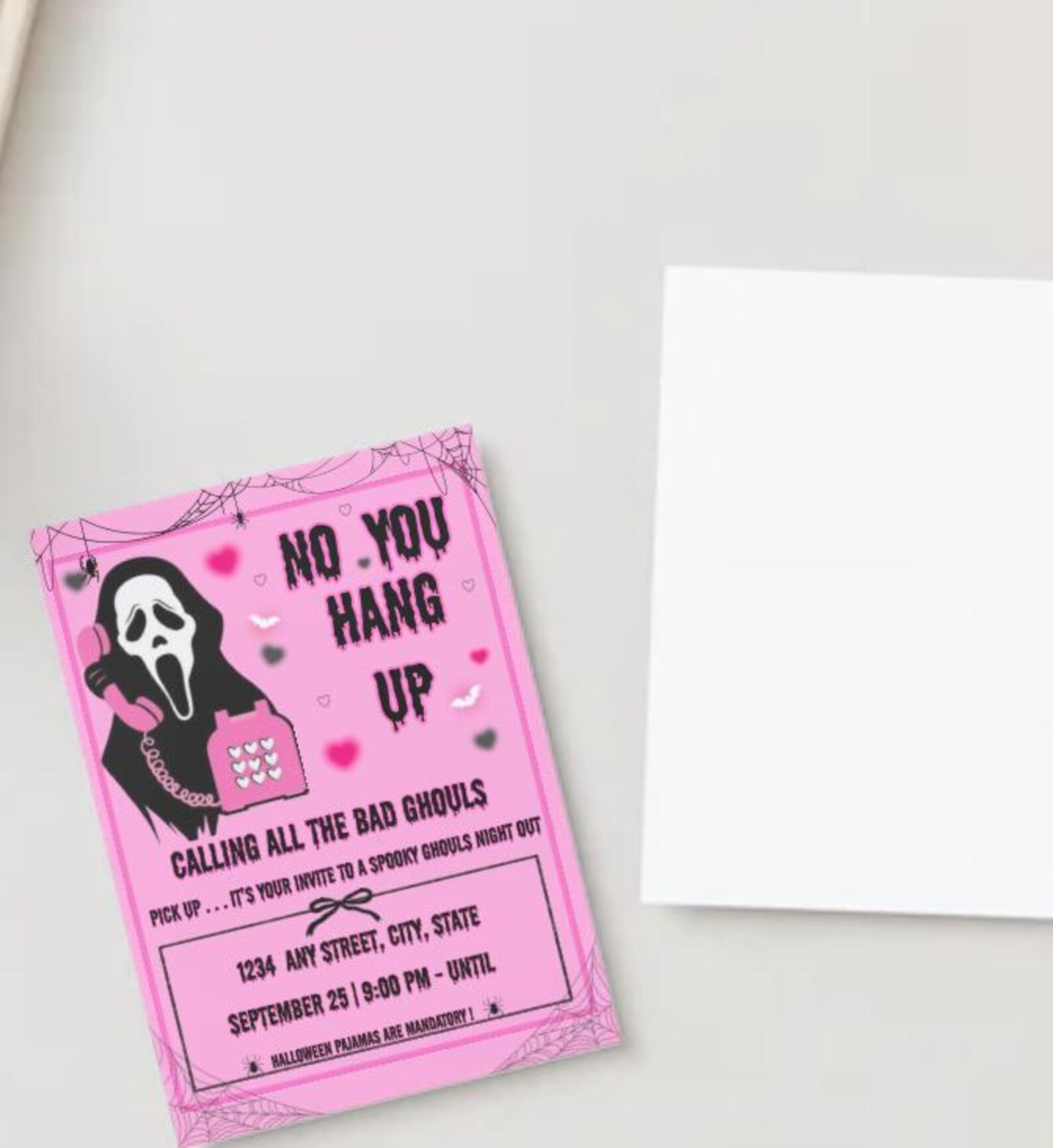 Ghostface Halloween Invitation: Scary Movie Girls' Night (digital) - Etsy