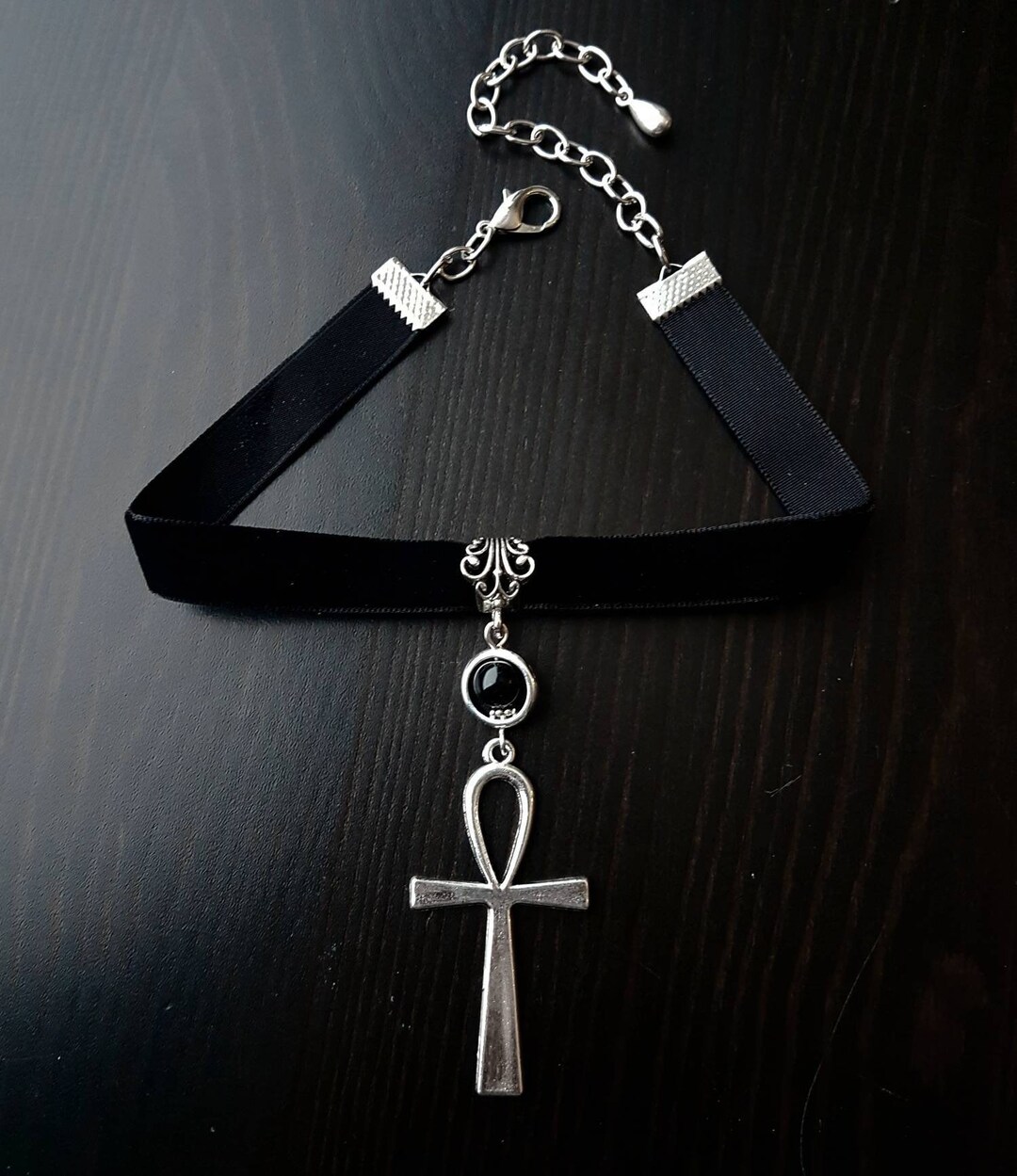 Ankh Black Velvet Choker Necklace Gothic Egyptian Cross - Etsy Singapore