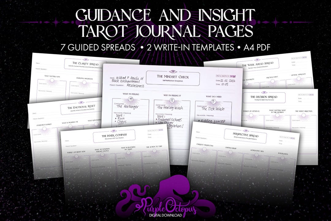 Tarot Journal Pages • Fast and Practical Spreads for Guidance & Insight ...