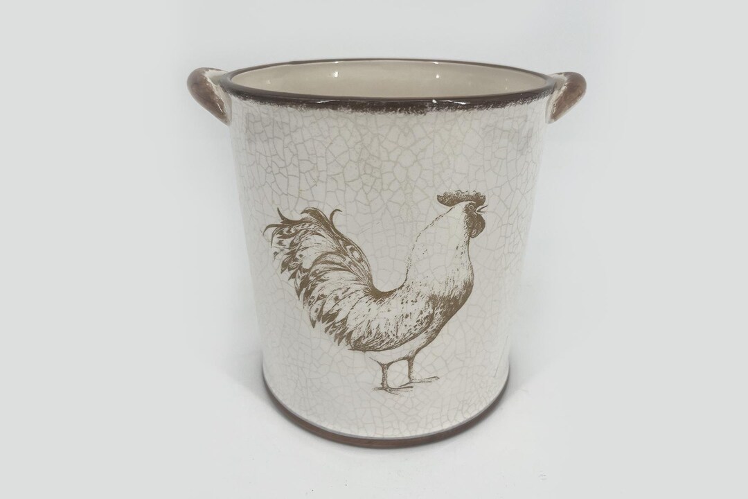 Vintage Rooster Ceramic Pot - Etsy