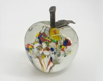Vintage Cobalt Blue Apple Shaped Glass Paperweight | Paperweight Apple ...
