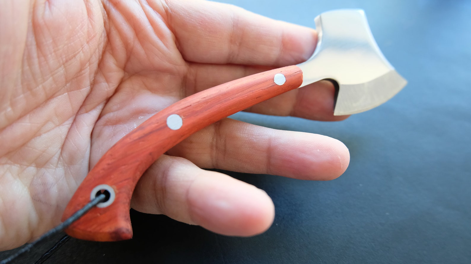 Mini Neck Purse Axe Hatchet With Leather Sheath padauk Wood - Etsy