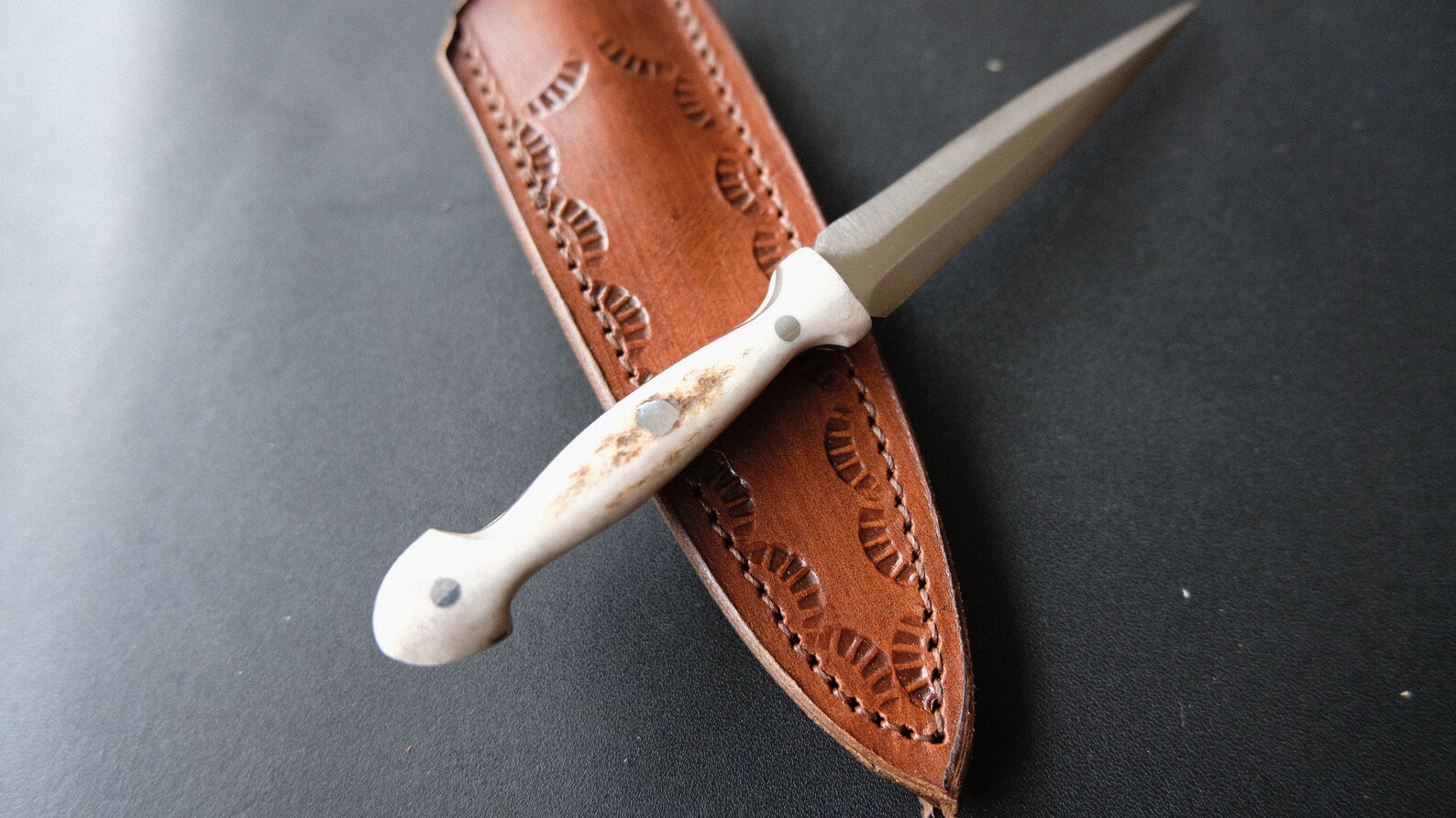 Custom Made Mini Dagger Knife With Leather Sheath deer Horn - Etsy