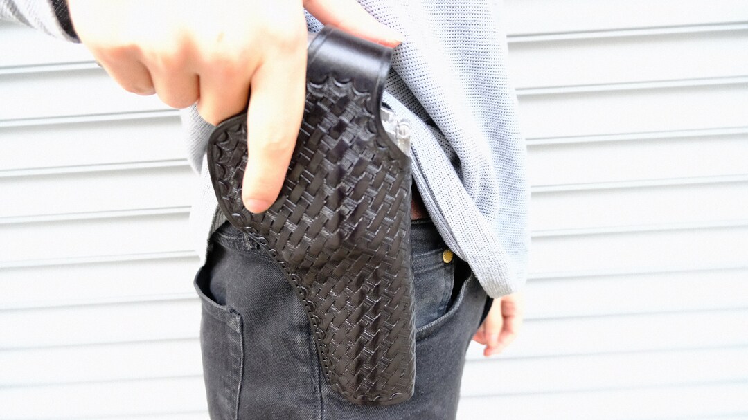 Leather Basket Weave Holster: S&W 686, Colt Python, Ruger GP100 (4 Inch ...