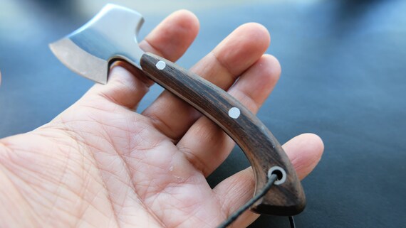 Purse Pocket Neck Mini Axe Hatchet With Leather Sheath wenge | Etsy