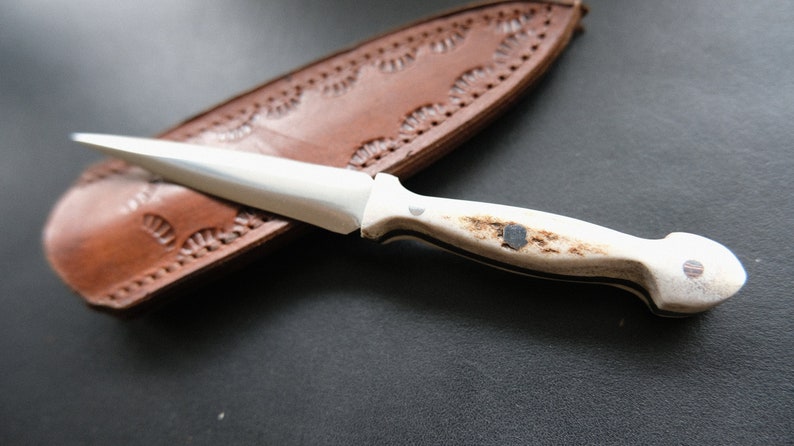 Custom Made Mini Dagger Knife With Leather Sheath deer Horn - Etsy