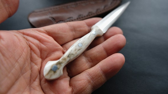 Custom Made Mini Dagger Knife With Leather Sheath deer Horn - Etsy