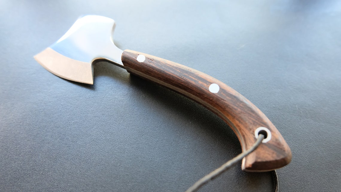 Purse Pocket Neck Mini Axe Hatchet With Leather Sheath wenge | Etsy