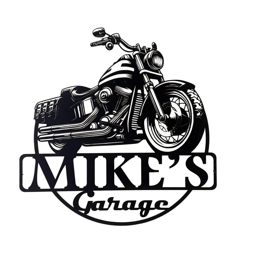 Personalized Motorcycle Garage Metal Wall Art: Custom Biker Sign - Etsy