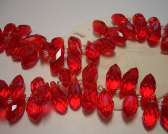 Red Teardrop Beads | Etsy